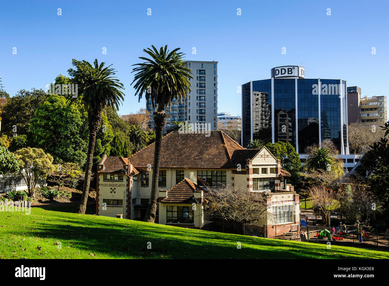 Downtown Auckland with its high rise buildings, New Zealand Stock Photo ...