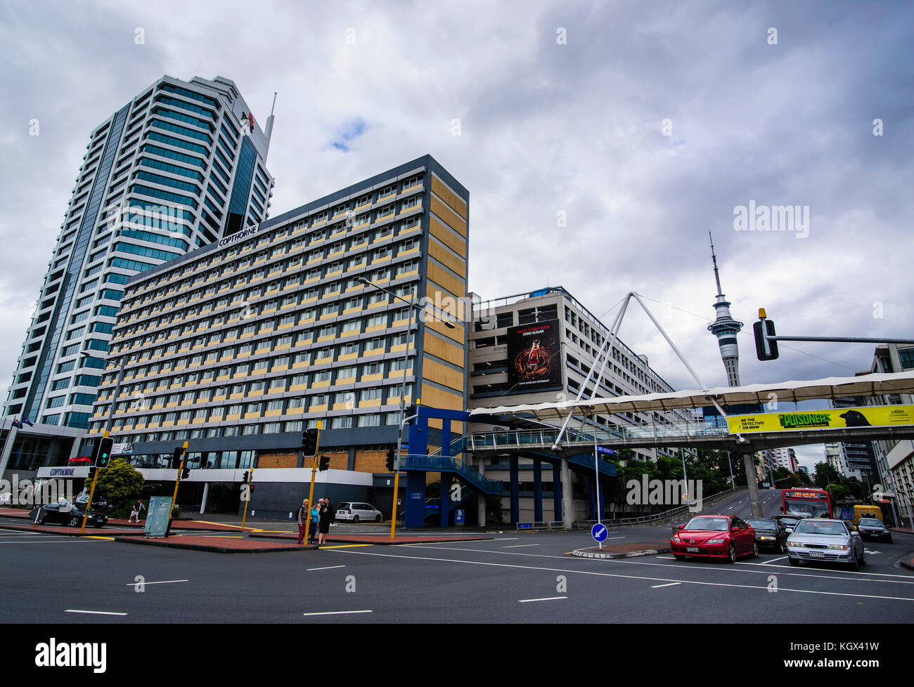 Downtown Auckland with its high rise buildings, New Zealand Stock Photo ...