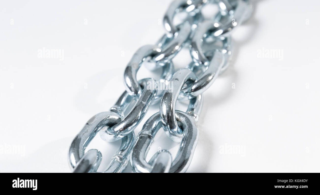 Long steel chain strong protection, white background Stock Photo - Alamy