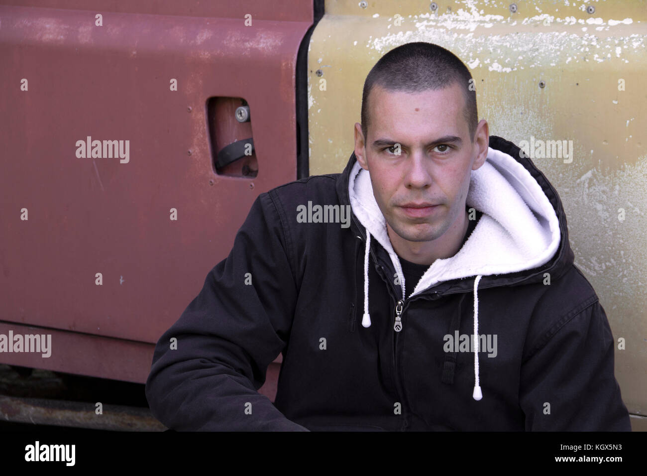 Portrait of a young man, a gopnik Stock Photo - Alamy