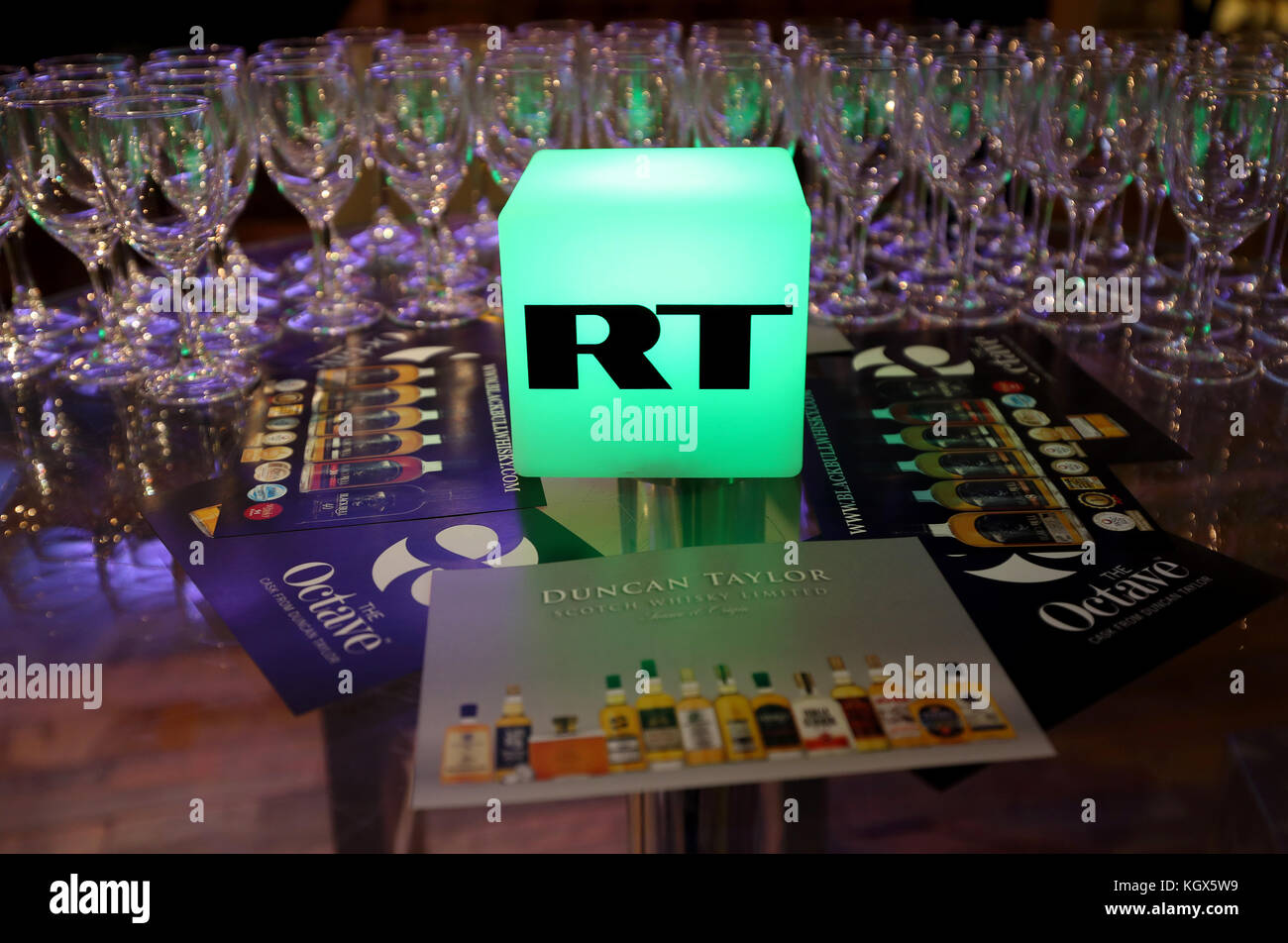 Atmosphere during the launch of the RT chat show The Alex Salmond Show, at Millbank Tower in ...