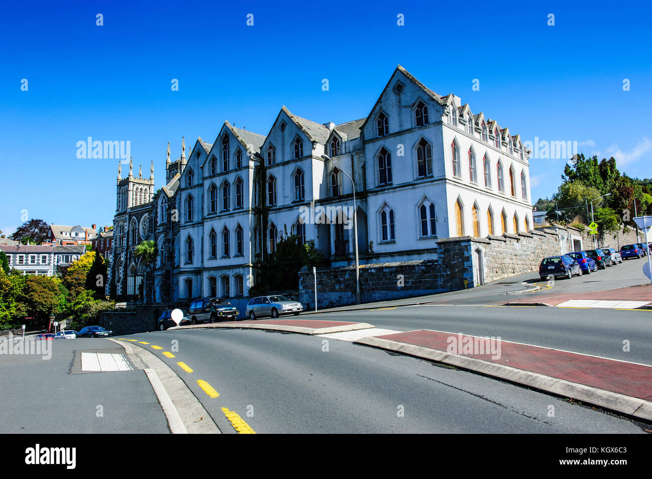 Victorian style houses, Dunedin, South Island, New Zealand Stock Photo ...