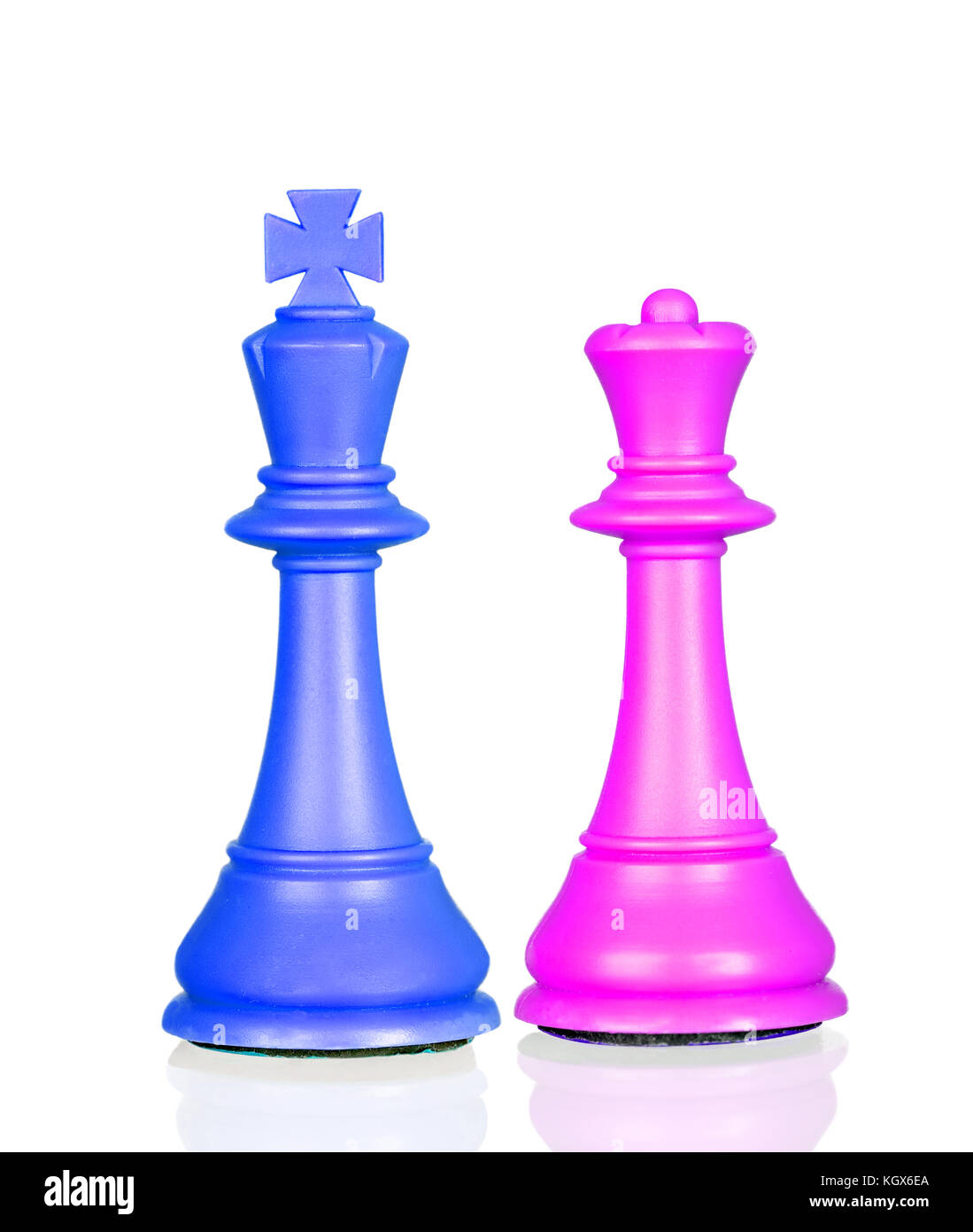 Color chess pieces on a white background Stock Photo - Alamy