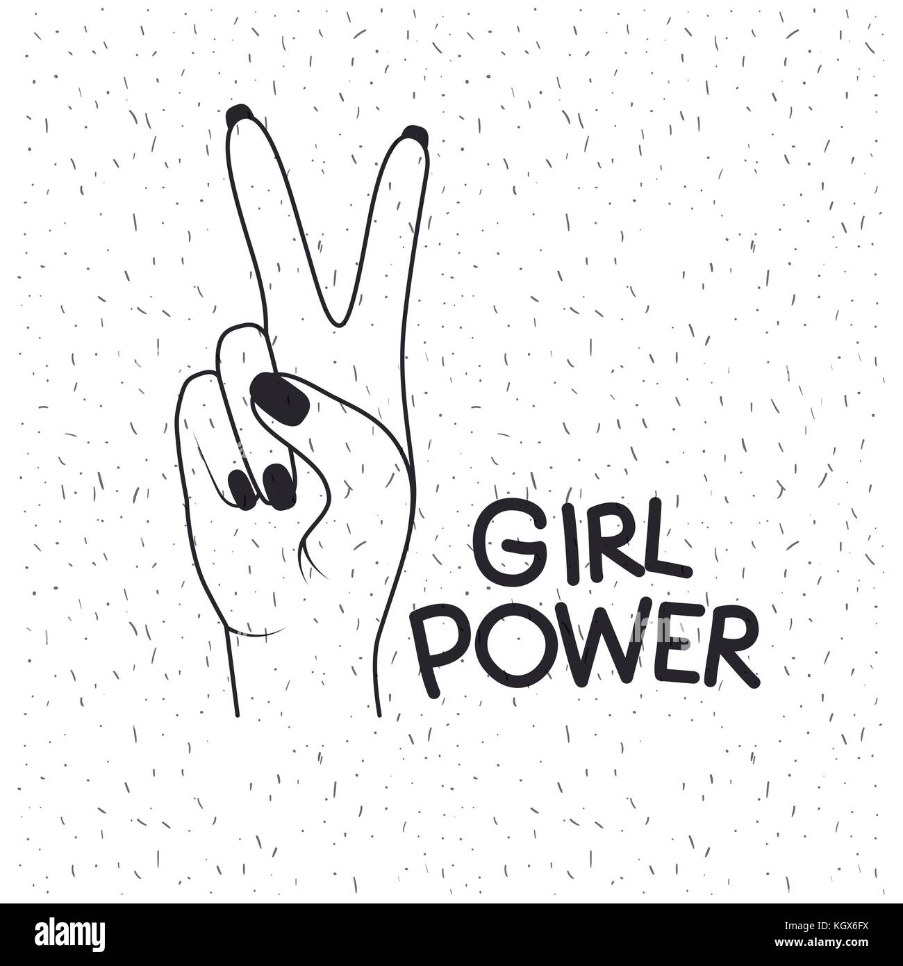 Peace Sign Girl Hand Drawing