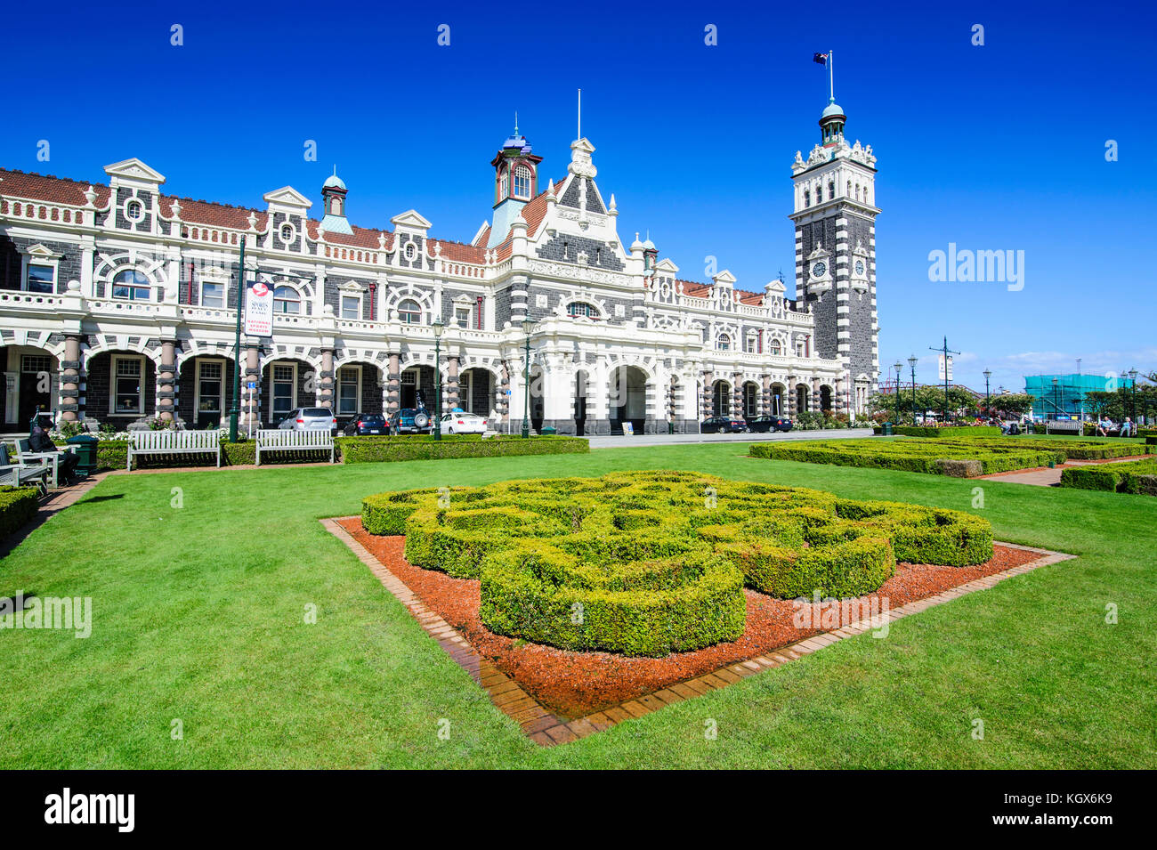 Edwardian railway station, Dunedin, South Island, New Zealand Stock ...
