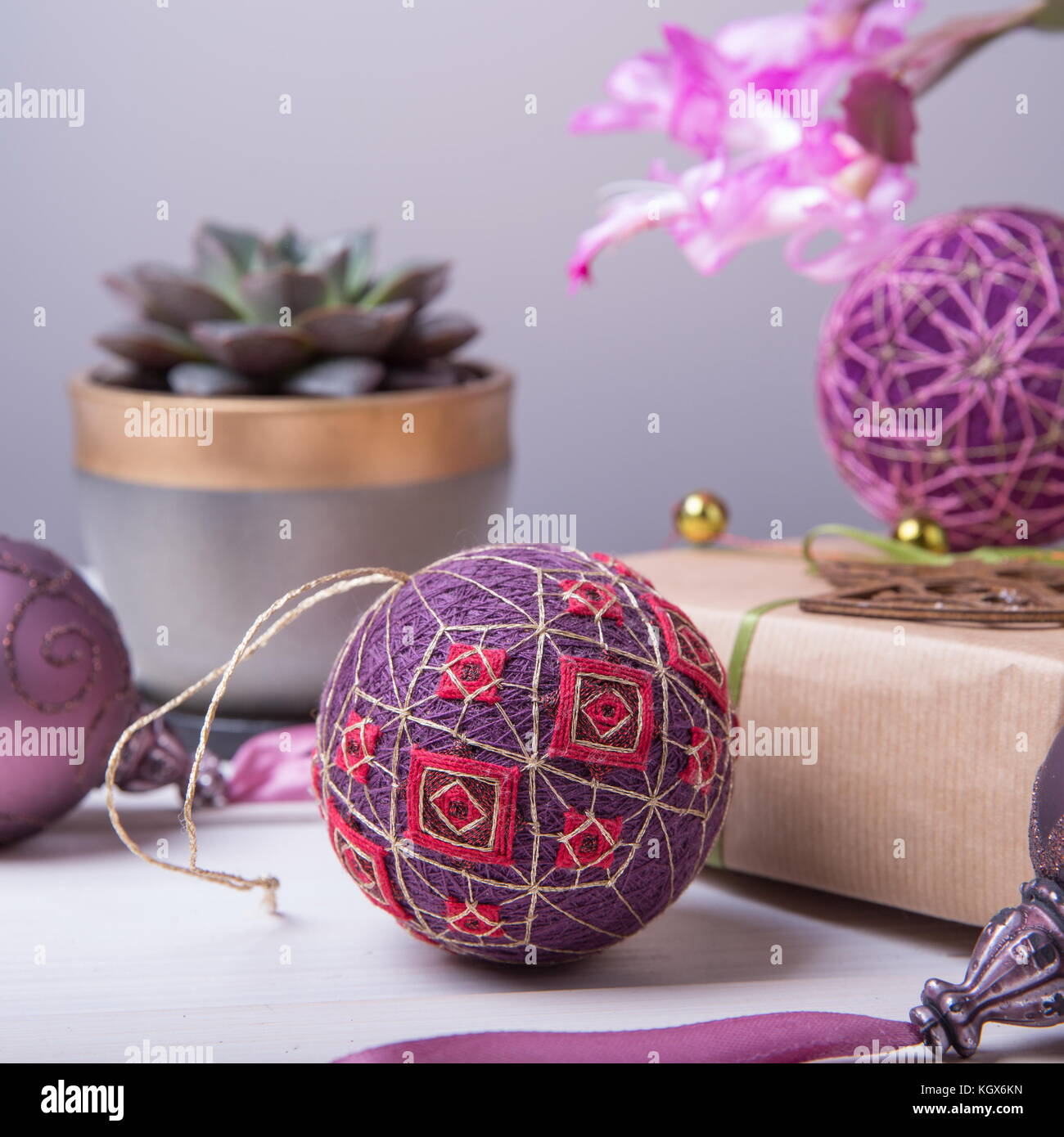 Temari balls, a handicraft ball in traditional Japanese style Stock ...