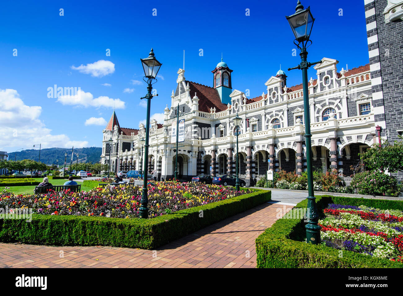 Edwardian railway station, Dunedin, South Island, New Zealand Stock ...