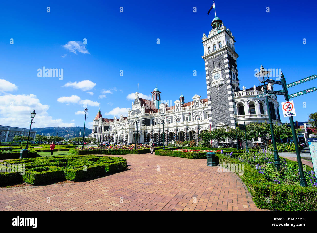 Edwardian railway station, Dunedin, South Island, New Zealand Stock ...