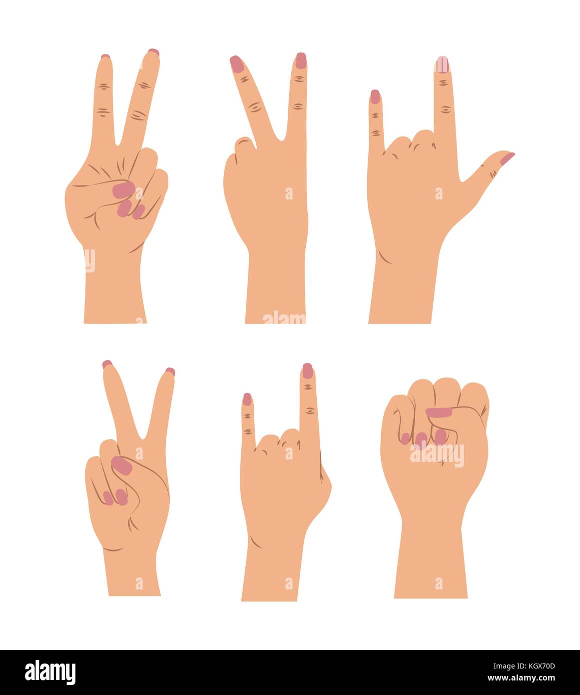 Hand signals woman Stock Vector Images - Alamy