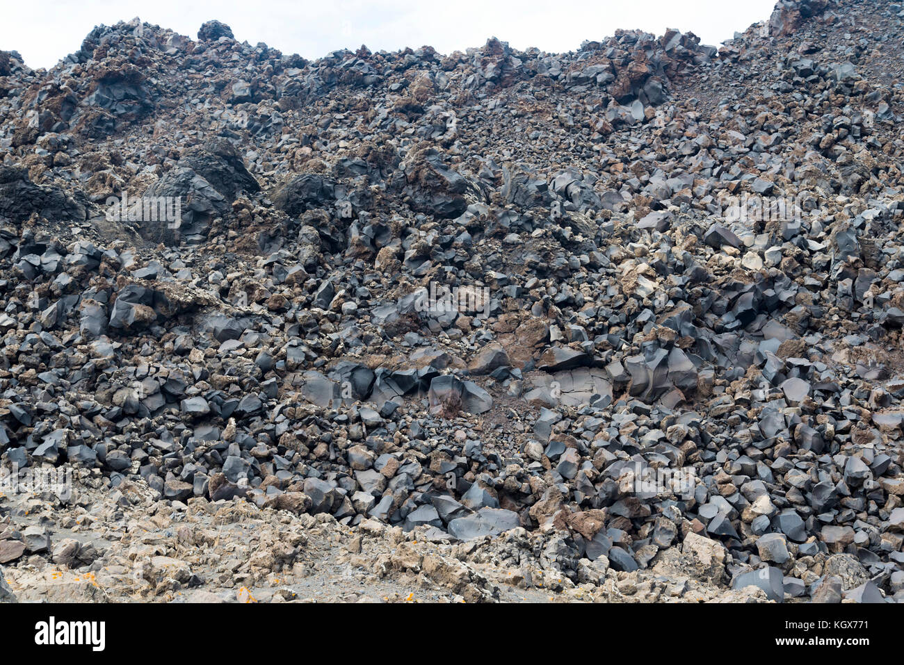 Exotic rocky road to the crater of the volcano. The volcano is located ...
