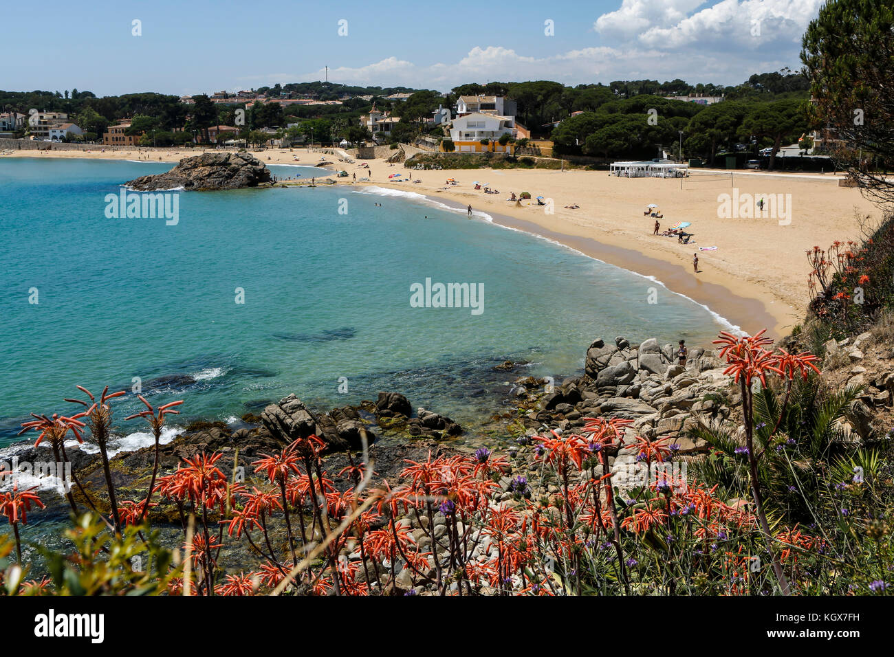 La Fosca beach near Palamos on the Costa Brava, Catalonia, Spain Stock ...
