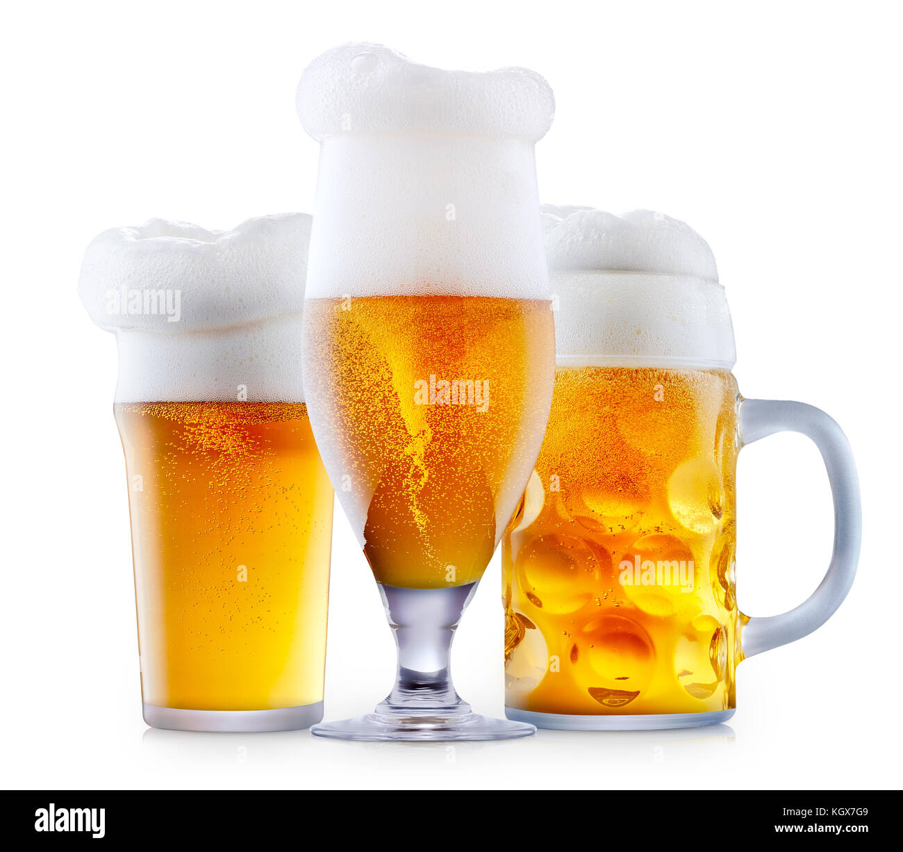 Mug of frosty beer with foam Stock Photo - Alamy