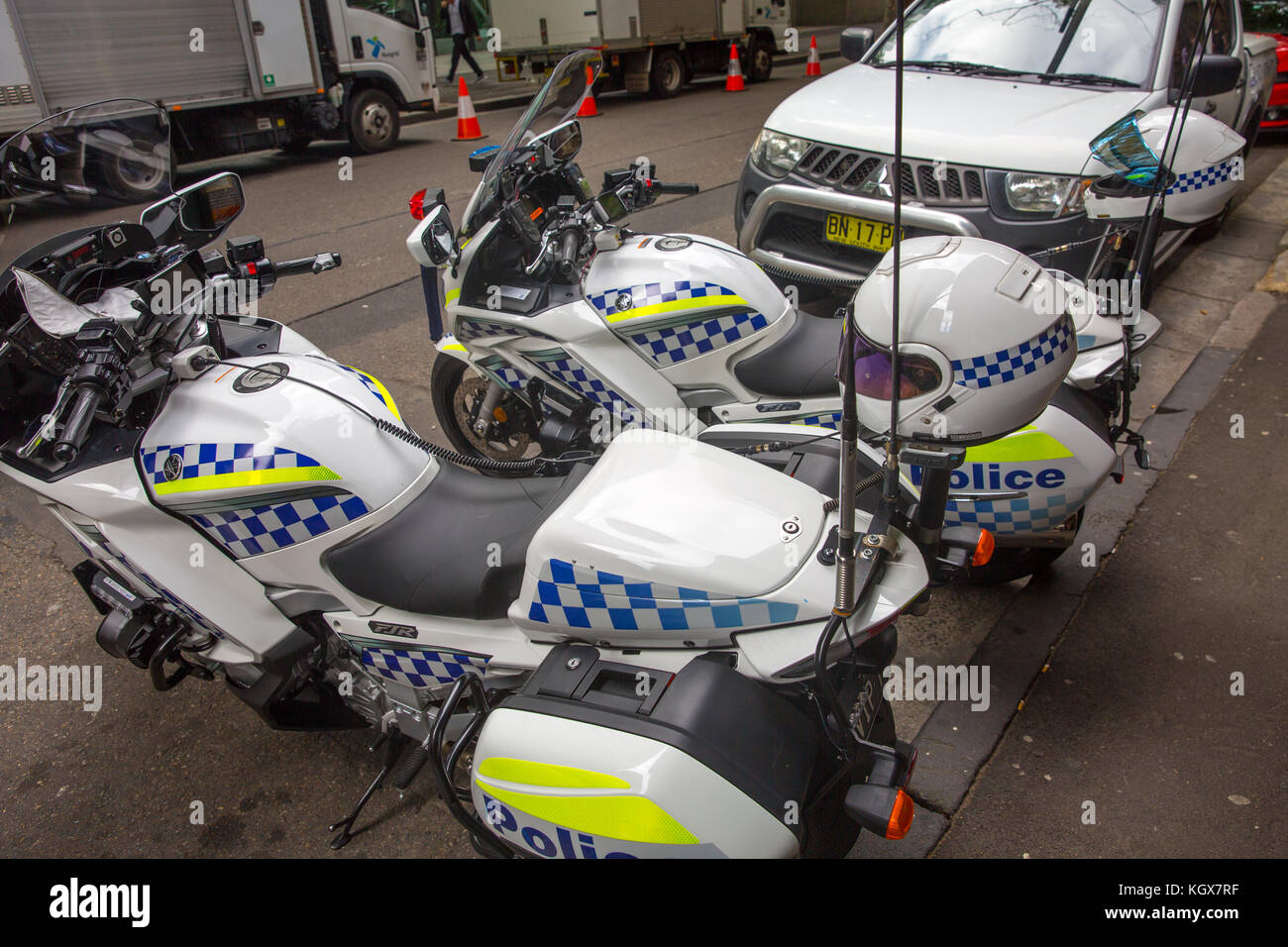 Police motorcycle parked hi-res stock photography and images - Alamy