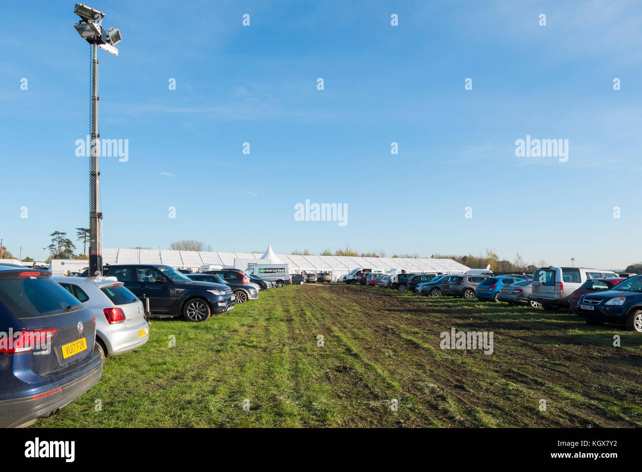 Muddy car park in a field for Wellchild event at Daylesford Organic ...