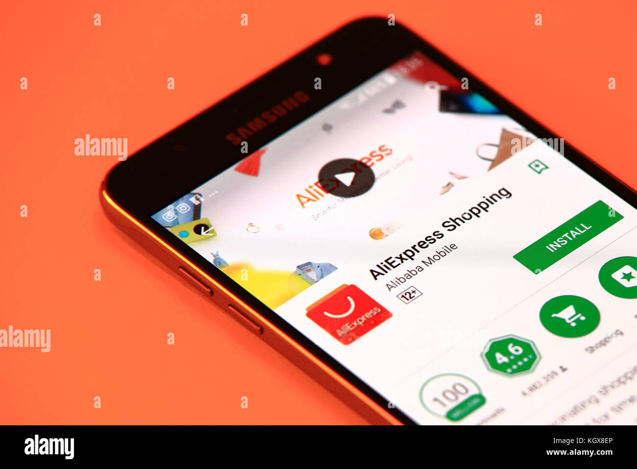 New York, USA - October 29, 2017: AliExpress Shopping application in ...