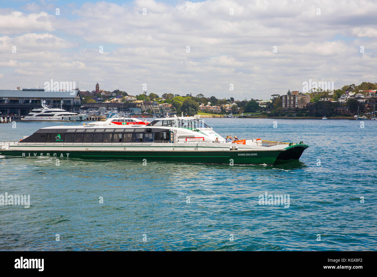 Sydney rivercat ferry on Parramatta River in Sydney,Australia Stock ...