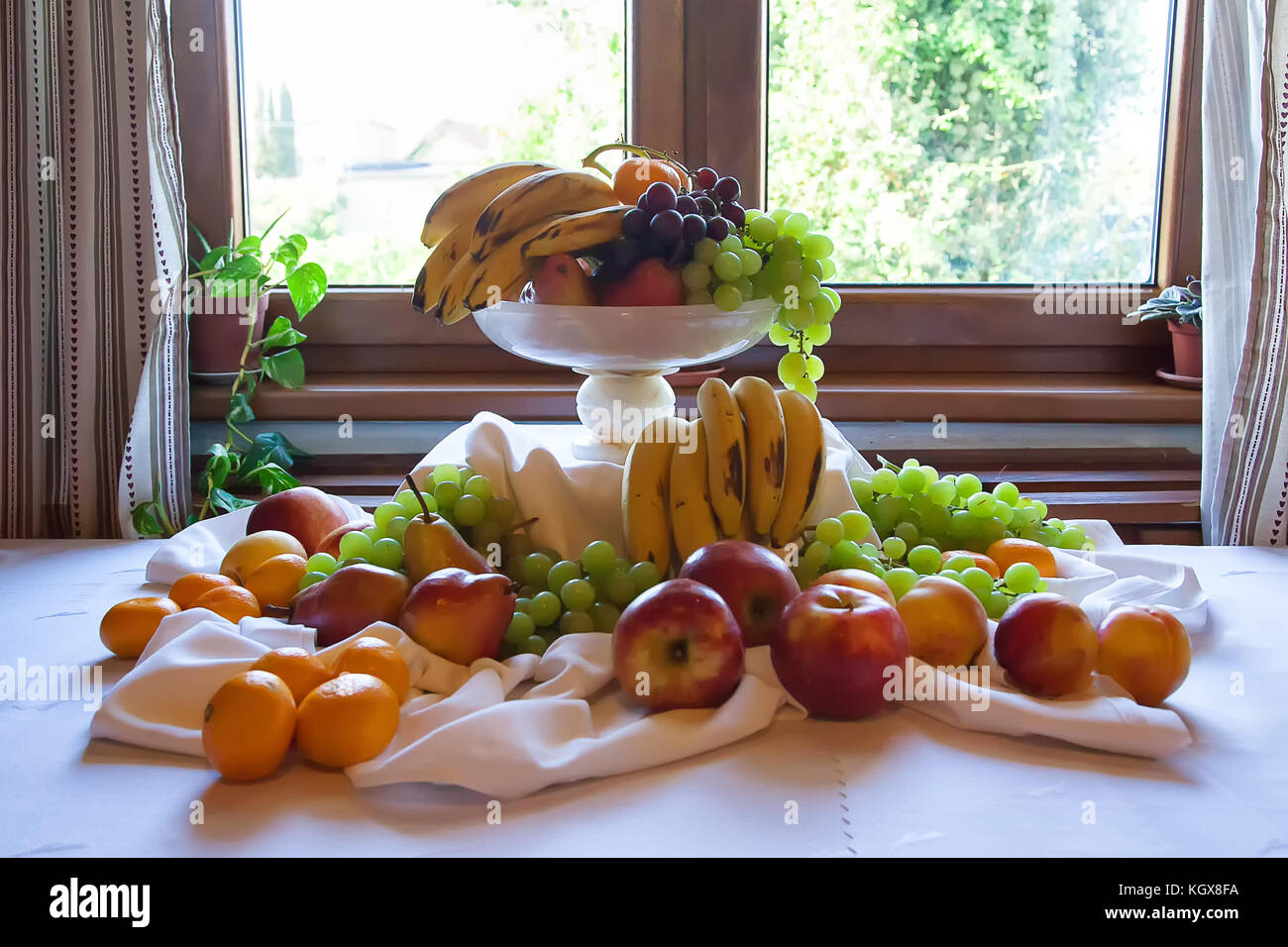 Fruit arranged on a table Stock Photo - Alamy