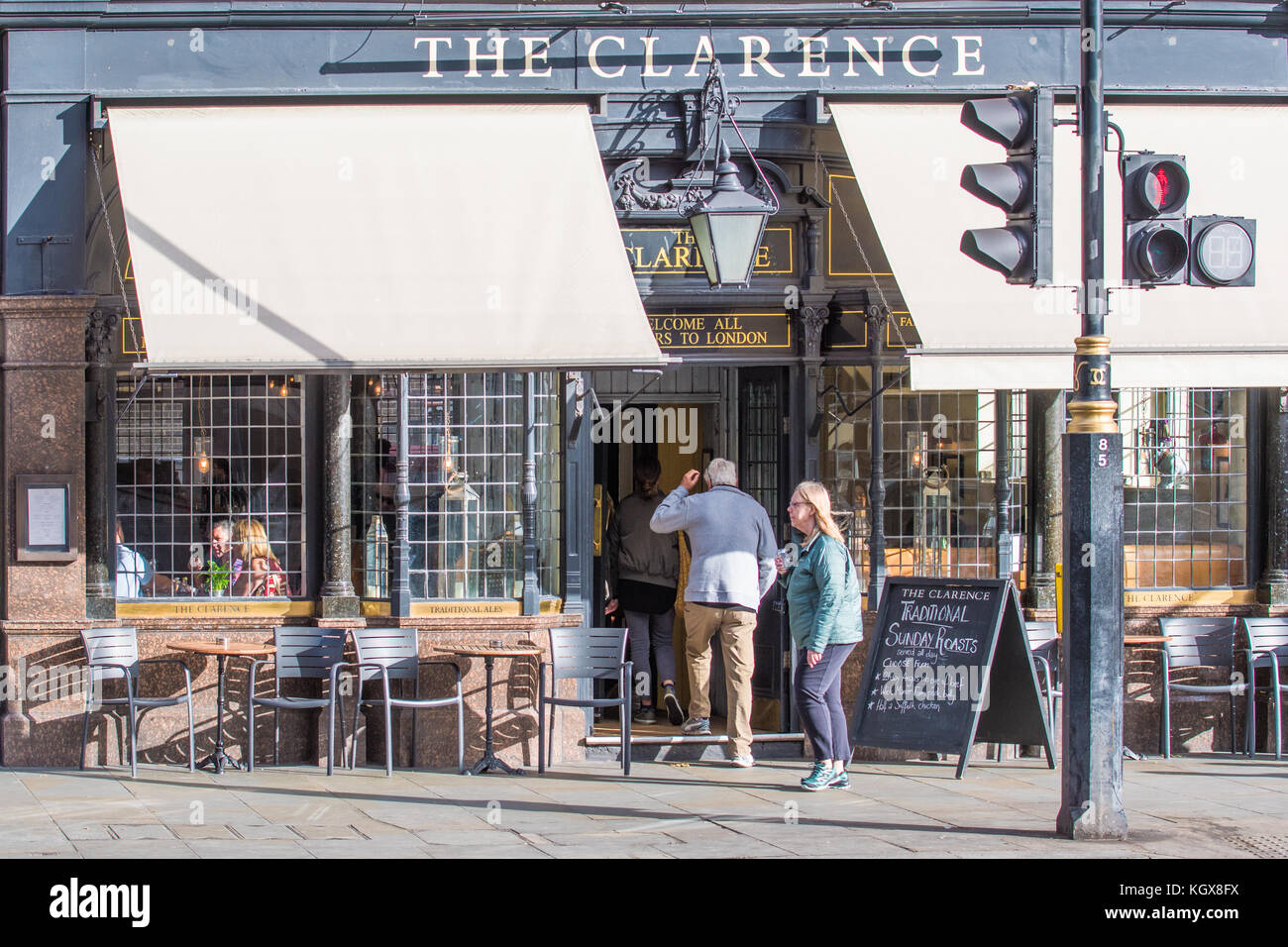 The Clarence pub and dining rooms, Whitehall, London, England Stock ...