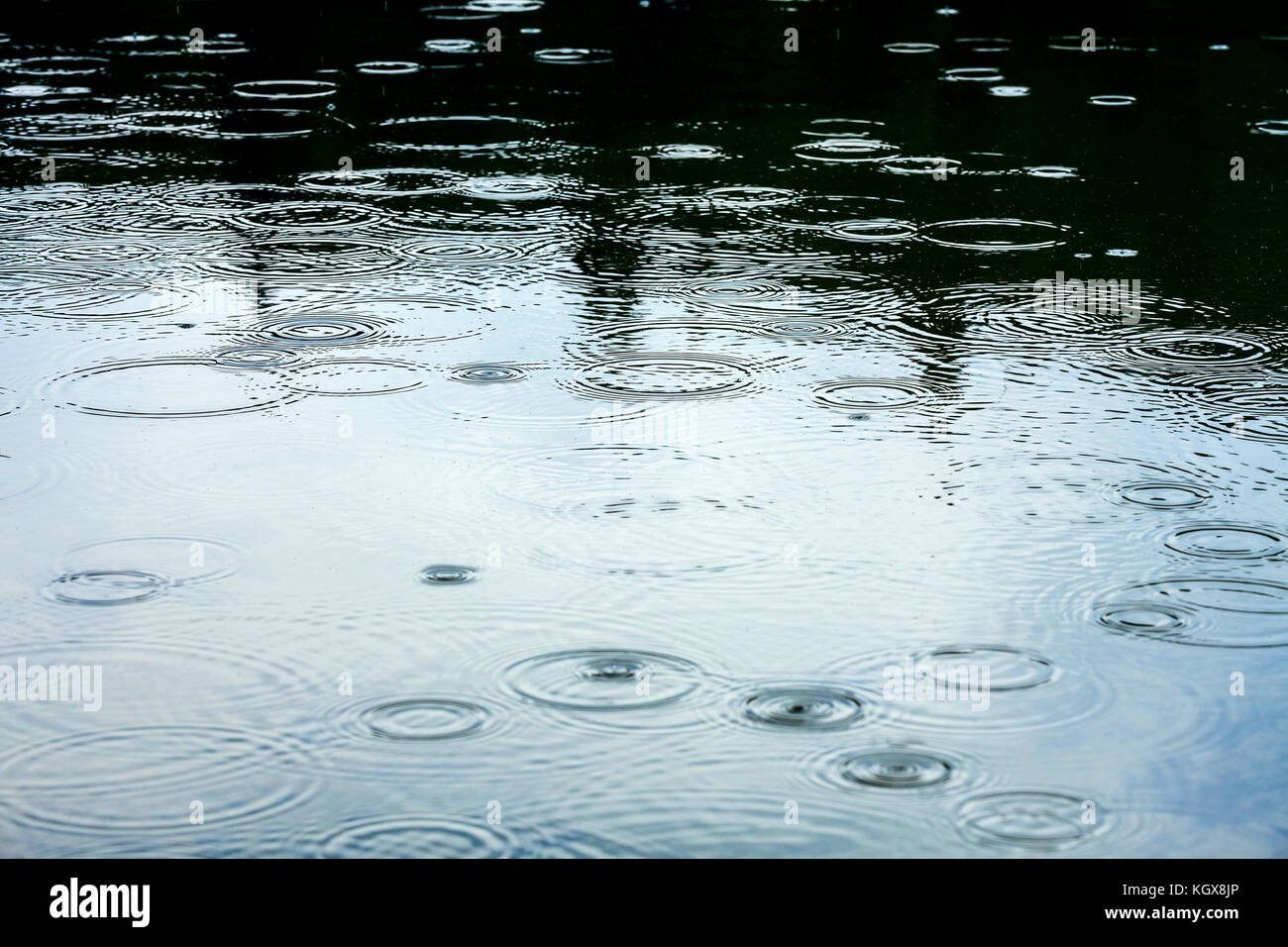 Raindrops at a water surface Stock Photo - Alamy