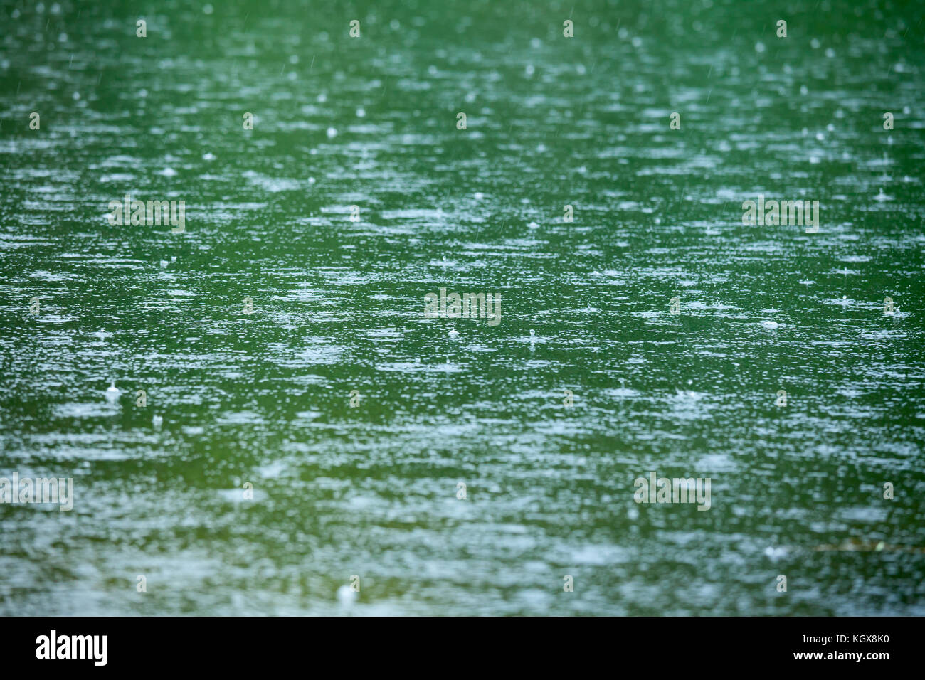 Raindrops at a water surface Stock Photo - Alamy