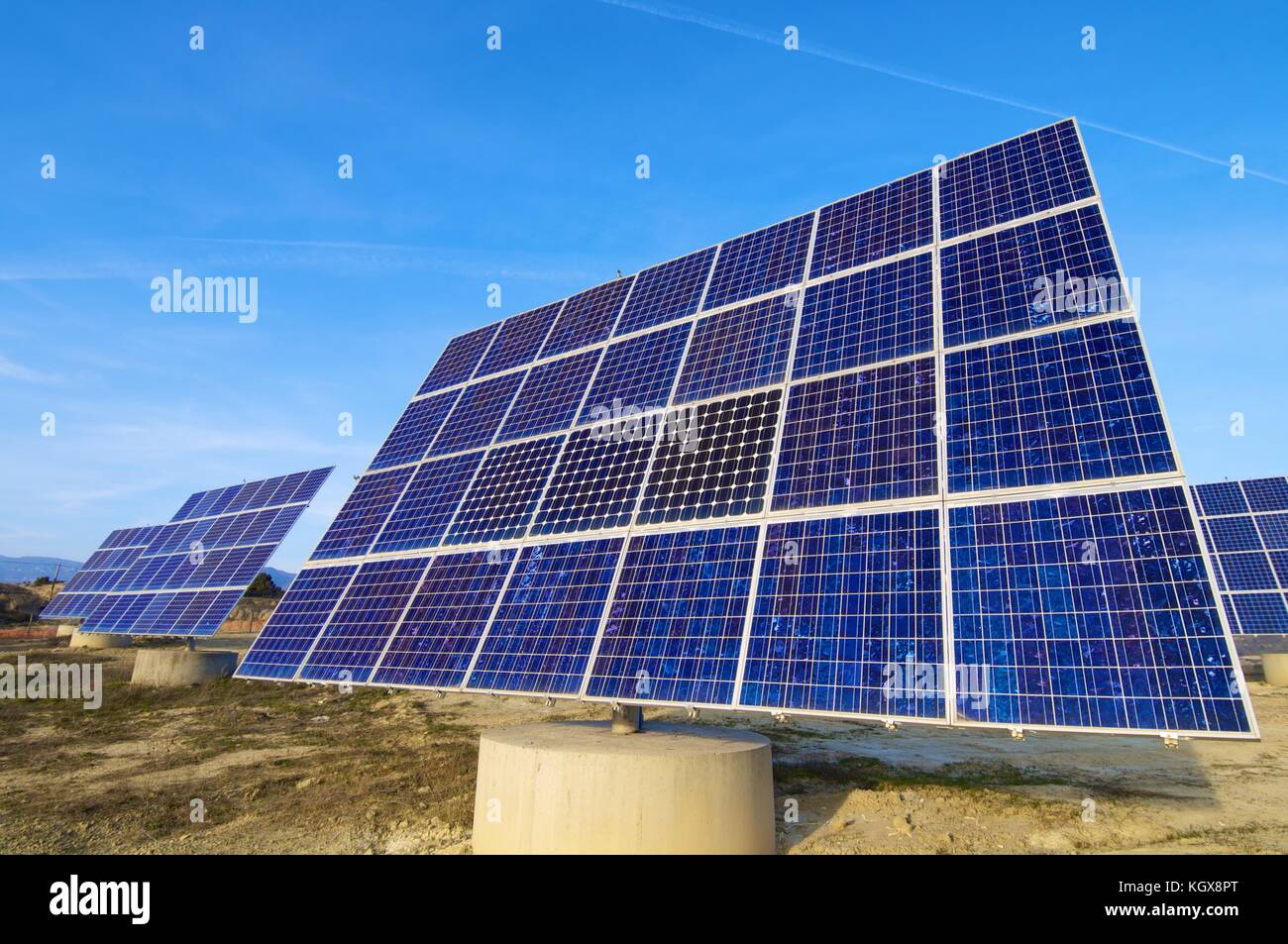 solar panels for electrical energy production, Huesca Province,, Aragon ...