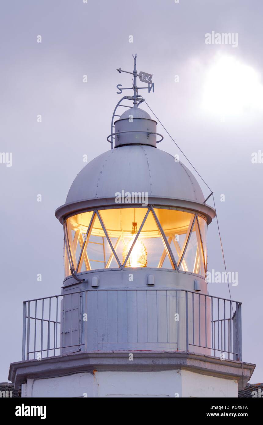 closeup of a lighthouse in Llanes, Spain Stock Photo - Alamy