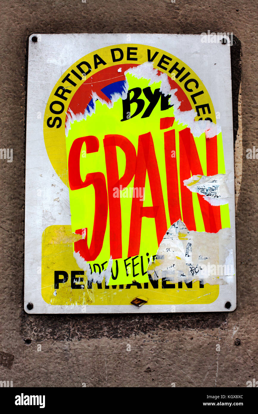Independence propaganda, Barcelona, Spain Stock Photo - Alamy