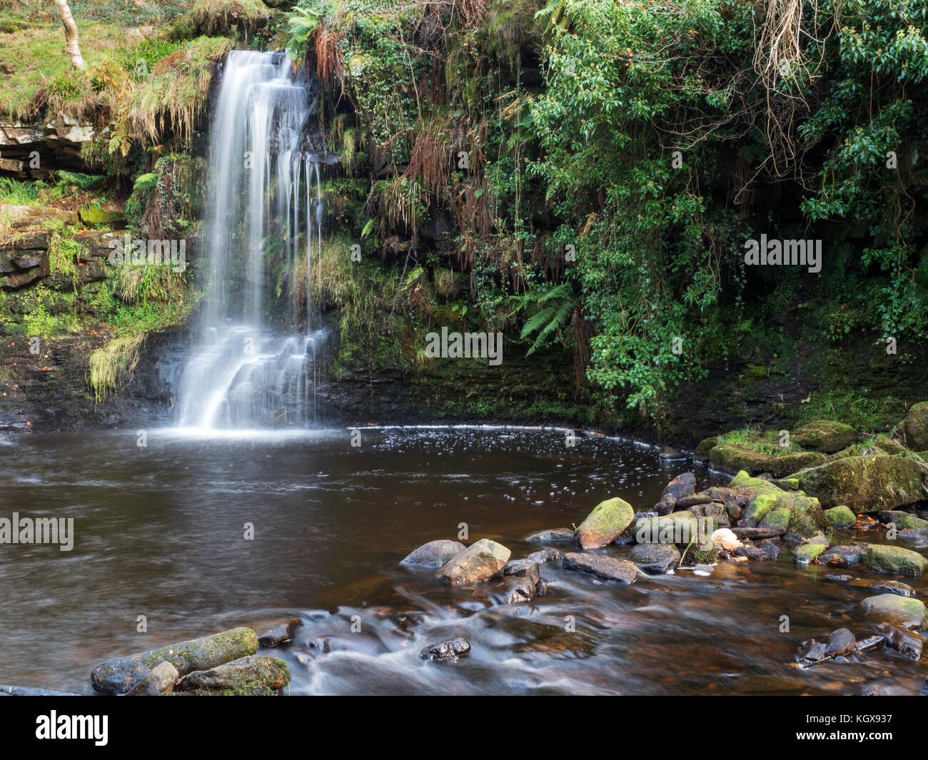 Lumb Hole Waterfall on Crimsworth Dean Beck near Pecket Well Hebden ...