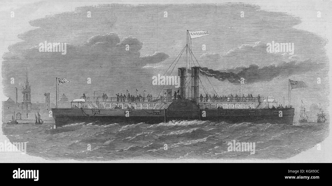 The Liverpool and Birkenhead new ferry steamer Cheshire 1863. The ...
