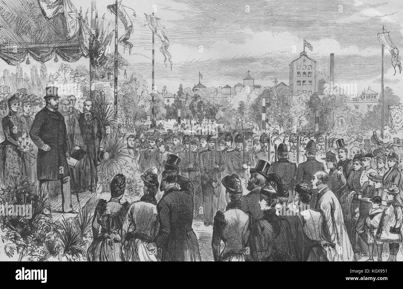 Opening of Vauxhall Park, Lambeth by the Prince & Princess of Wales ...