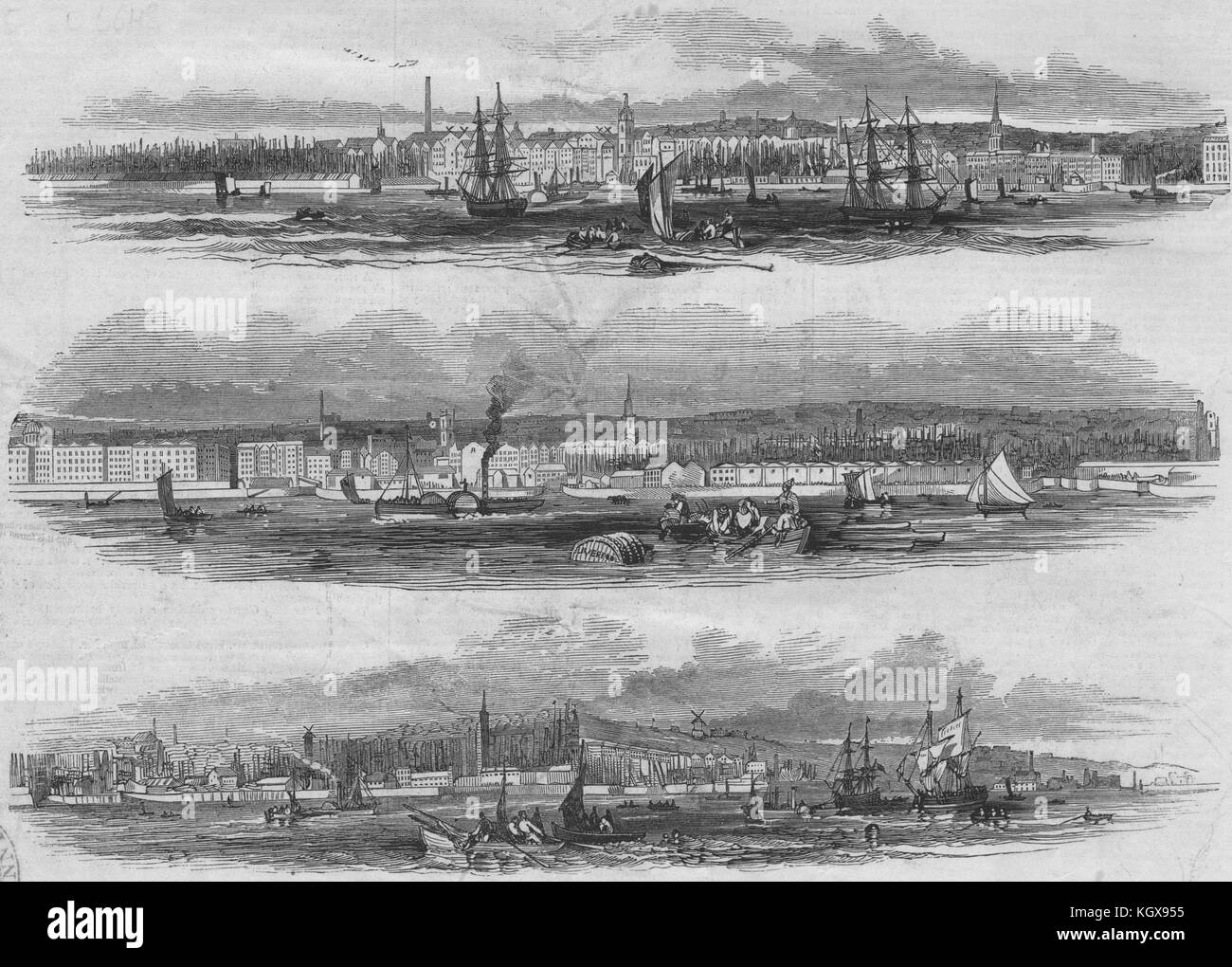 Prince Albert's visit to Liverpool. Liverpool, from Woodside in 1846 ...