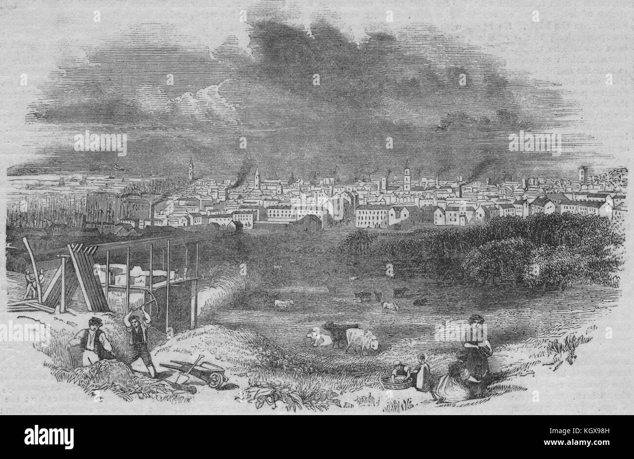 View of Liverpool 1843. The Illustrated London News Stock Photo - Alamy