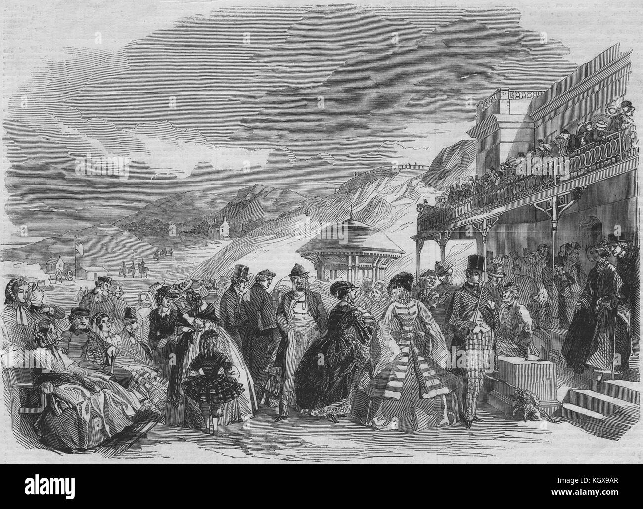 Scarborough Spa - from a sketch by Miss Claxton. Yorkshire 1858. The ...