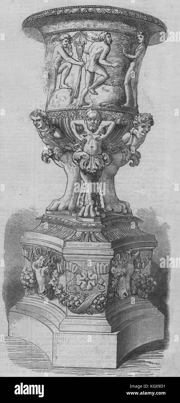 Ancient vase in the central hall, British Museum. London 1869. The ...