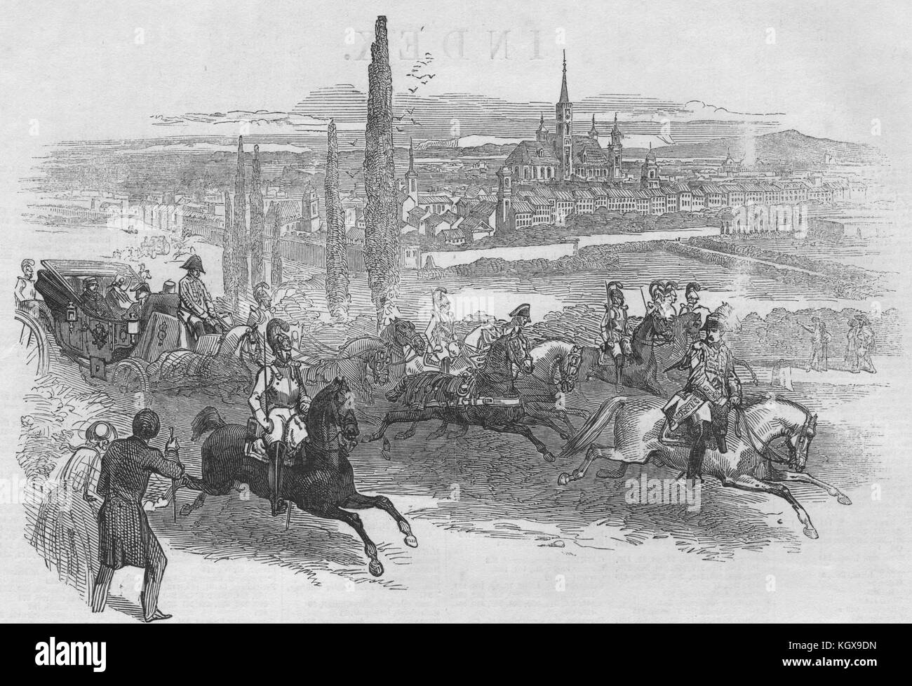 The Emperor of Austria leaving Vienna 1848. The Illustrated London News ...