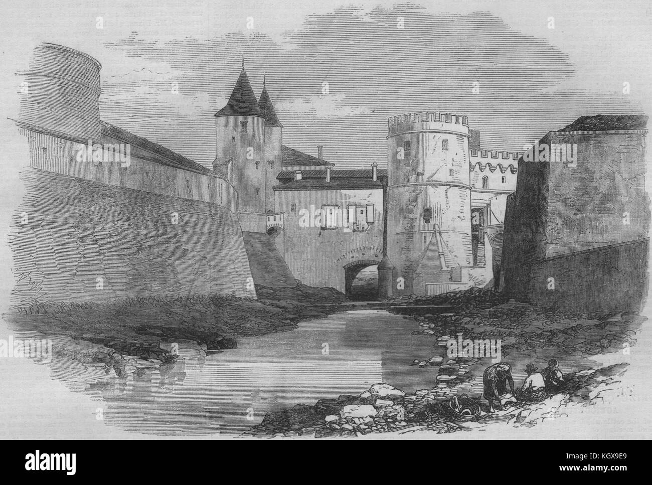 Fortifications of Metz the Porte des Allemands. Moselle 1870. The ...