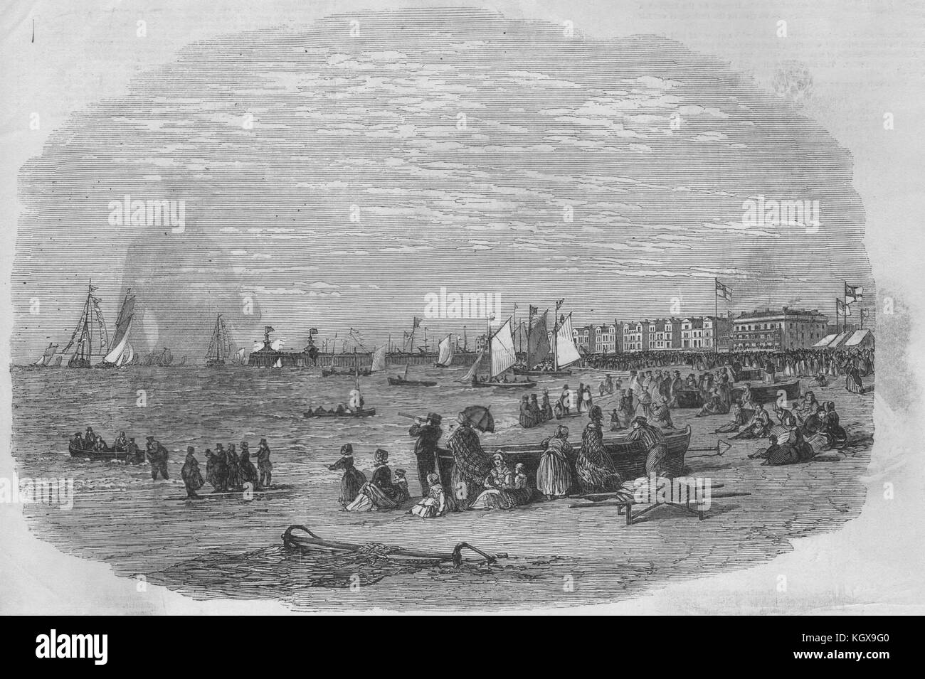 The Lowestoft Regatta. Suffolk 1850. The Illustrated London News Stock ...