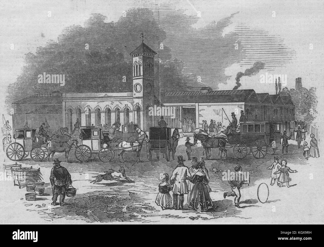 Norwich station. Norfolk 1845. The Illustrated London News Stock Photo ...