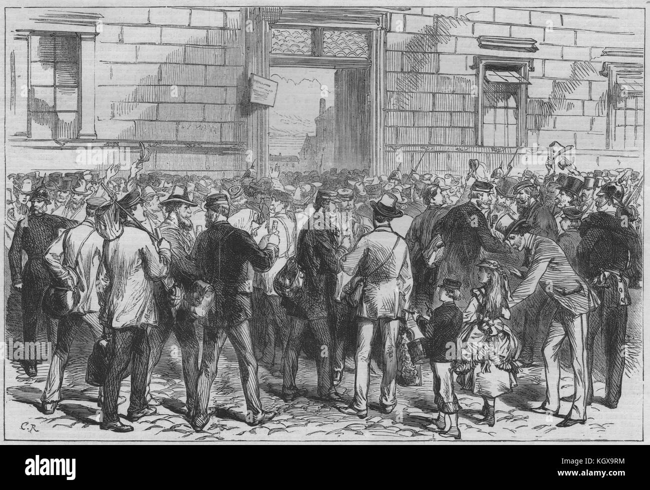 The war reserves of the Prussian Guard mustering at Berlin 1870. The ...