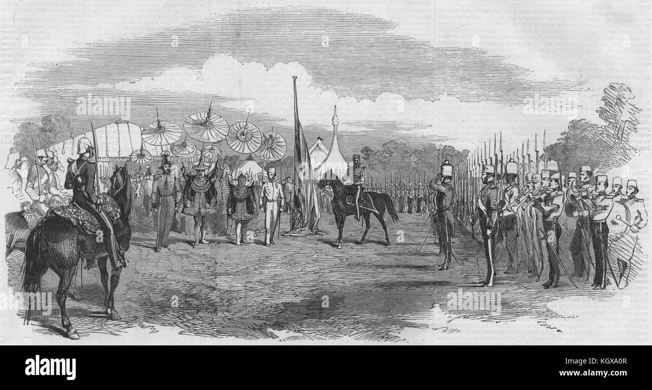 Meeting of the Burmese Envoy & British Commissioners at Pyay. Burma ...