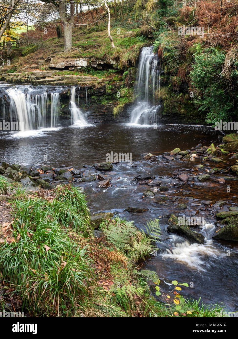 Lumb Hole Waterfall on Crimsworth Dean Beck near Pecket Well Hebden ...