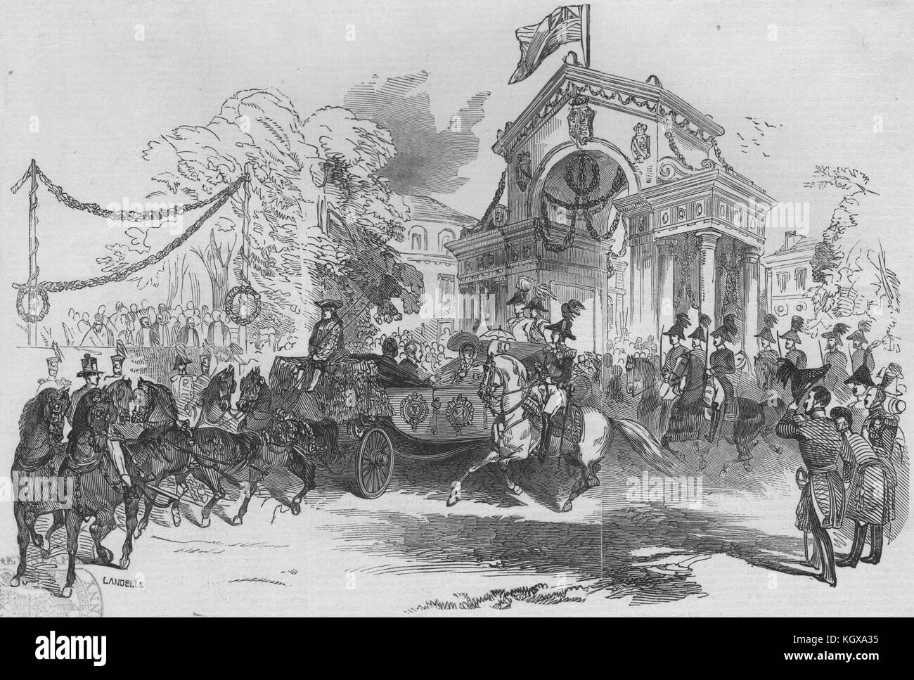 Her Majesty entering Gotha. Thuringia 1845. The Illustrated London News ...