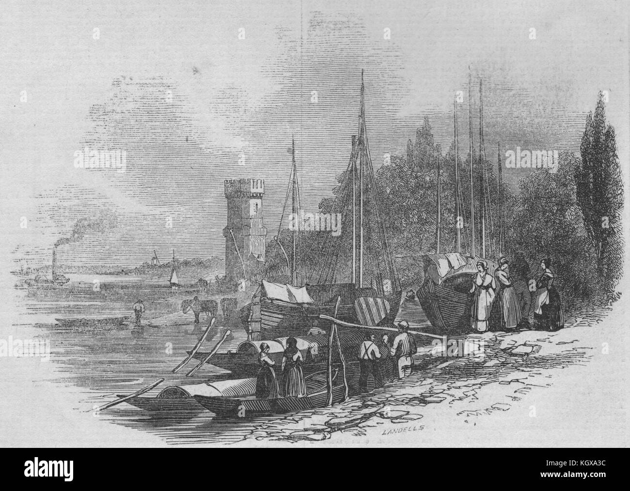 Bayen Thurm, Cologne. Germany 1845. The Illustrated London News Stock ...