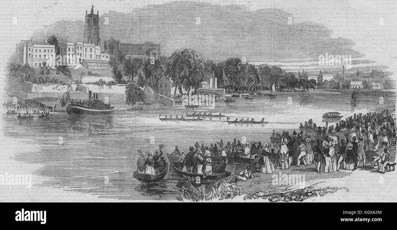 Chester Regatta. Cheshire 1843. The Illustrated London News Stock Photo ...