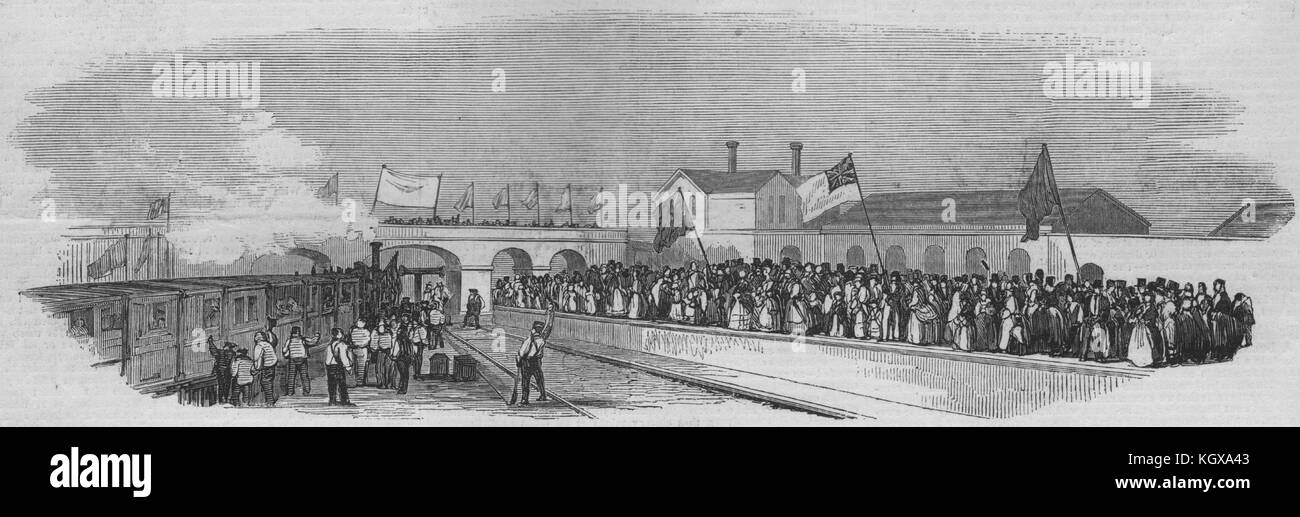 Opening of the Great Northern Railway. Huntingdon station ...