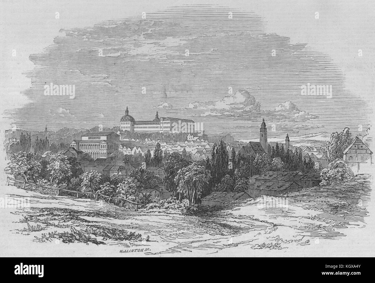 Gotha - from His Royal Highness Prince Albert's drawing. Thuringia 1845 ...