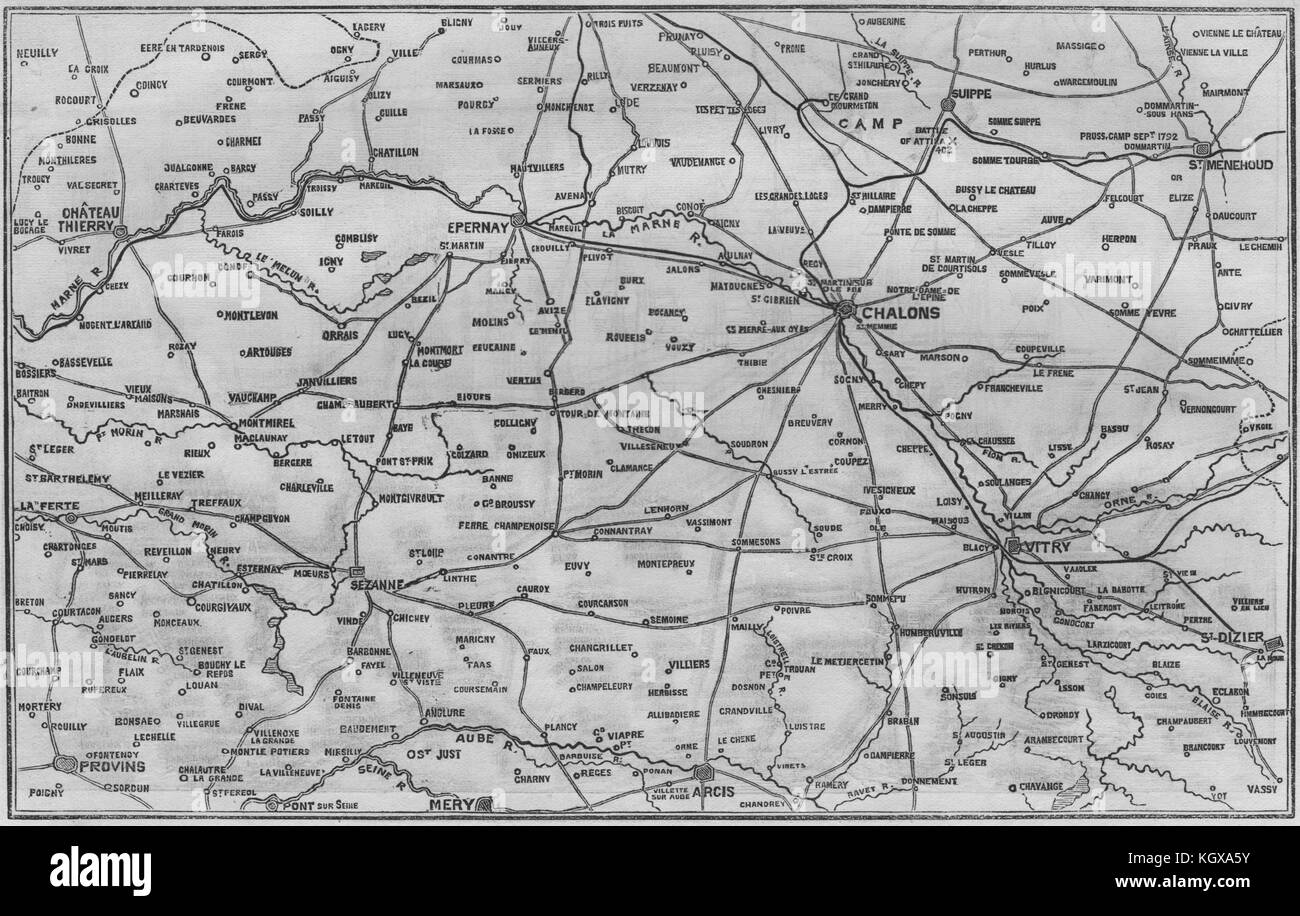 Map of marne Black and White Stock Photos & Images - Alamy