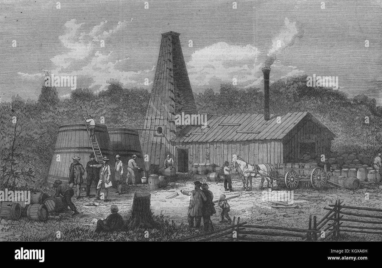 The Gordon oil-wells, Canada West 1866. The Illustrated London News ...