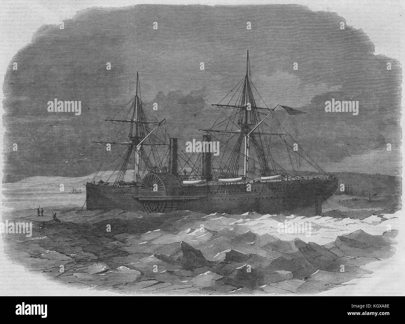 The steam transport Adriatic in the ice at Sidney, Cape Breton. Canada ...