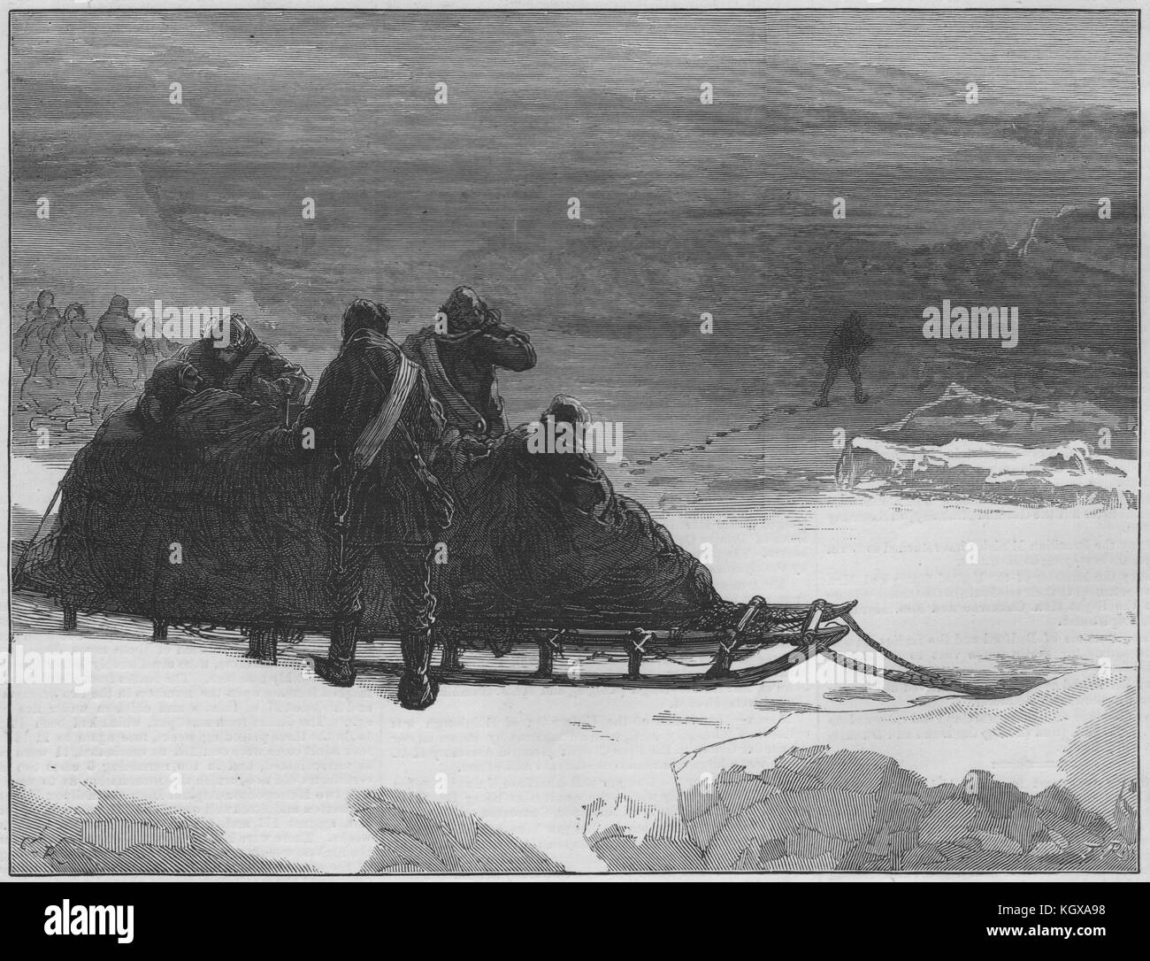 North Pole Expedition. Lt Parr helping the northern sledge party 1876 ...